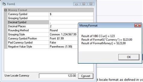Image result for Visual Basic Format Currency