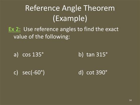 Image result for Reference Angle Trigonometry Example