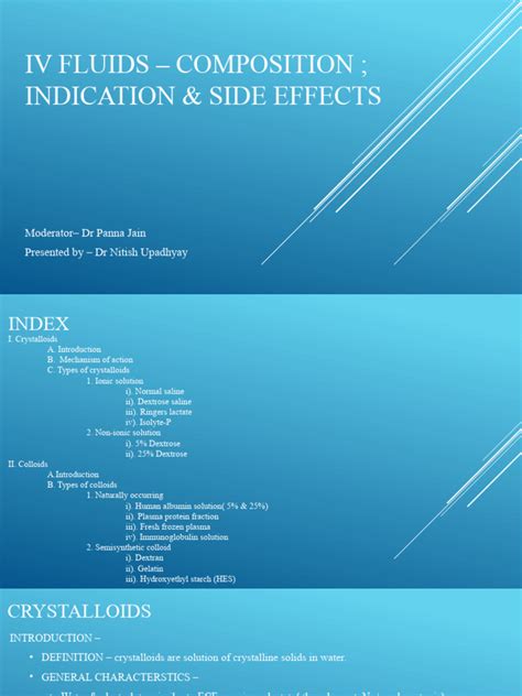 55.IV Fluids – Composition | PDF | Saline (Medicine) | Intravenous Therapy