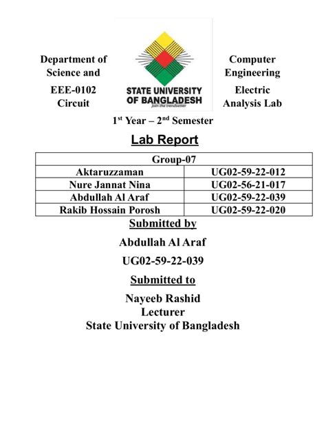 Image result for Lab Report Sample Electronic Engineering