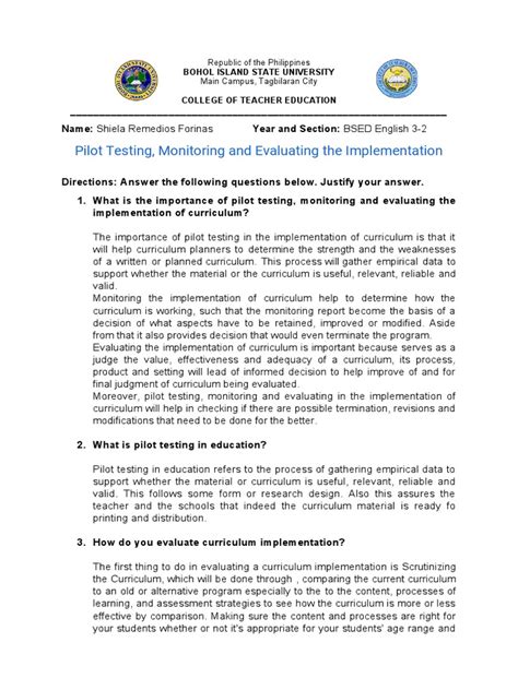 Image result for Pilot Testing Method for Curriculum