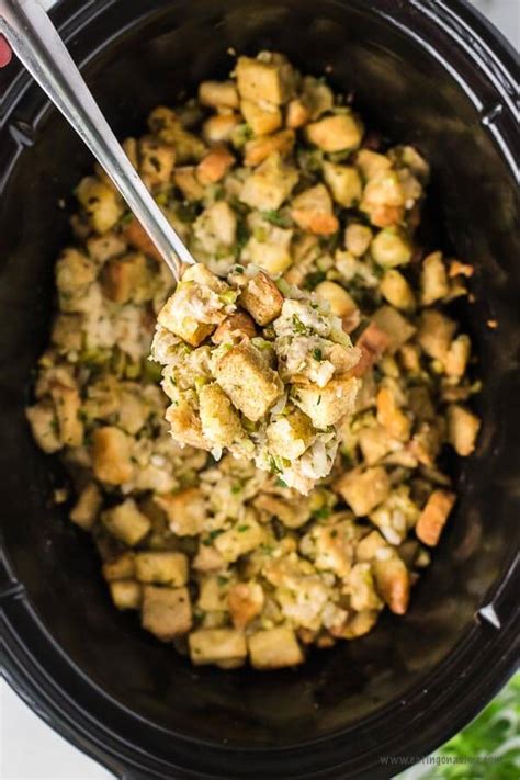 Crockpot Stuffing - Eating on a Dime