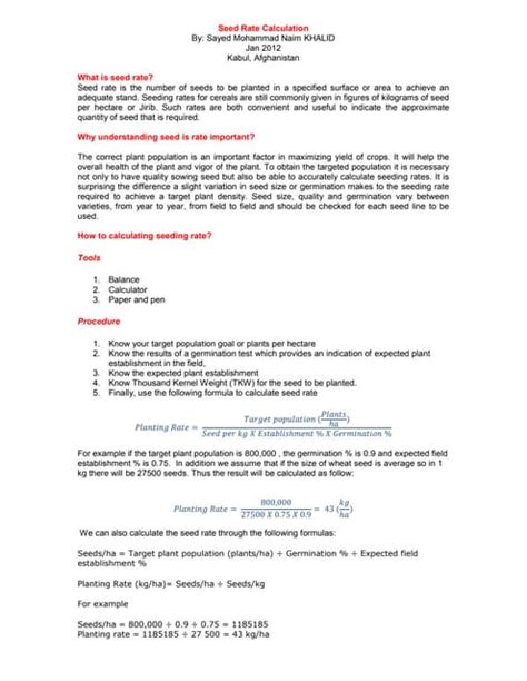 Image result for Seed Replacement Rate Formula