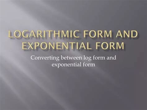 Image result for Logarithmic Form Example