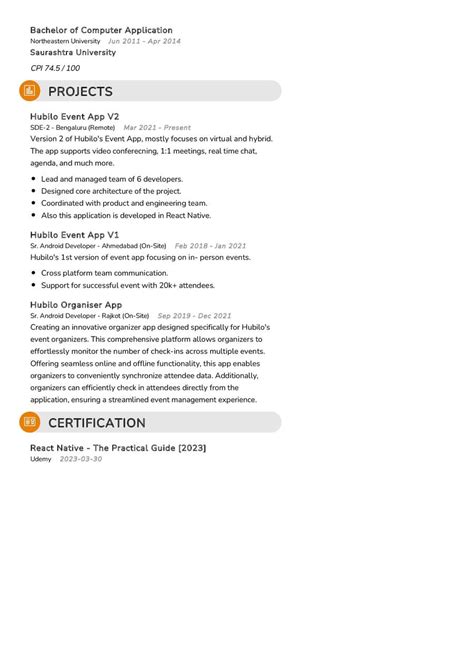 Image result for Android Developer CV