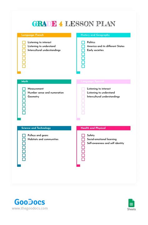 Image result for Sample 4th Grade Lesson Plan