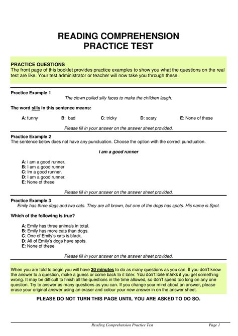 Image result for Reading Test Practice