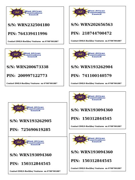 Image result for WAEC Scratch Card
