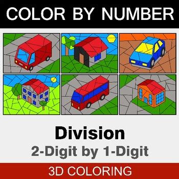 Division 2-Digit by 1-Digit - Coloring Pages | Color by Number | TPT