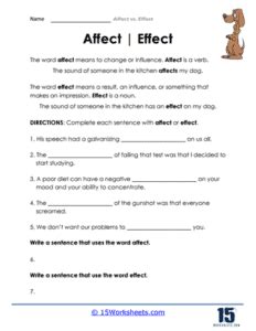Image result for Affect vs Effect Exercise