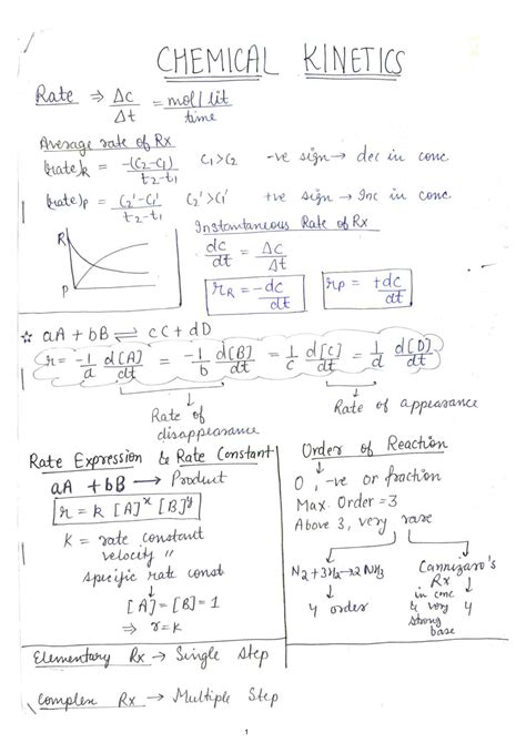 Image result for Chemical Kinetics Handwritten Notes