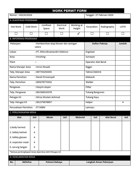 Image result for Work Permit Request Form