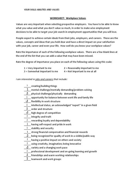 Image result for Work Values Examples