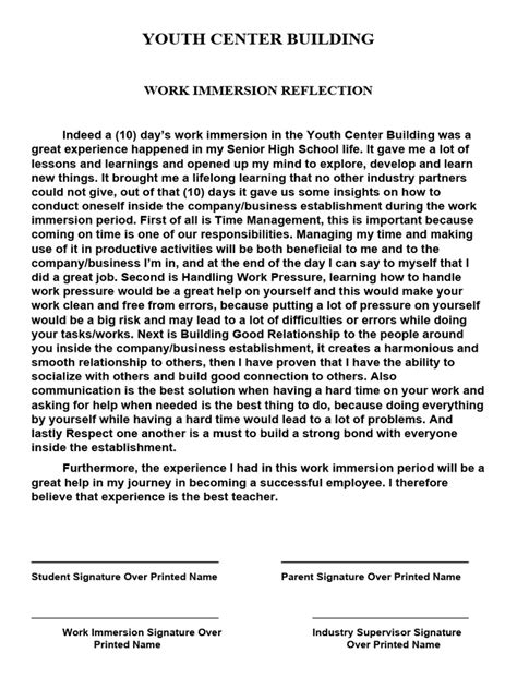 Image result for Work Reflection Sample