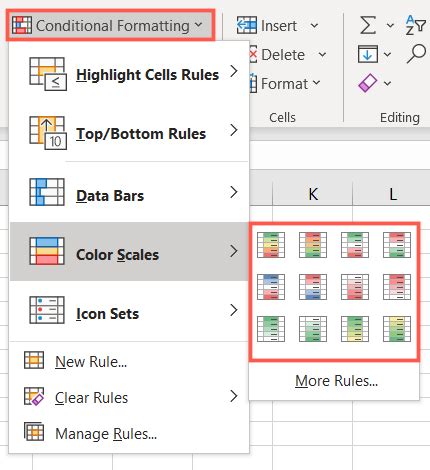 Image result for Excel Frequency Colour Scale