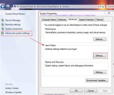 Image result for User Profiles Control Panel