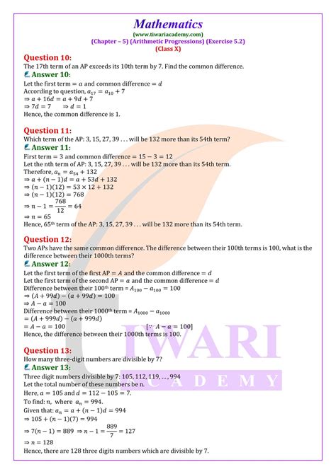 Image result for 10th Maths Exercise 5.2 9-Question