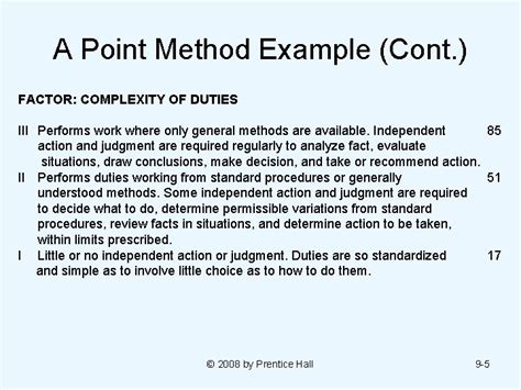 Image result for Point Method Job Evaluation Sample