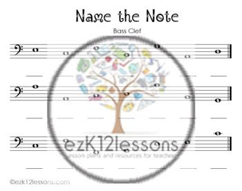 Image result for Bass Clef Notes Worksheet