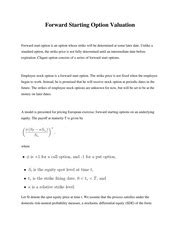 Image result for Forward Starting Option