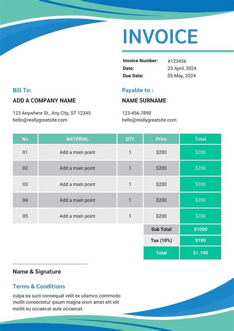 Image result for Simple Contractor Invoice Template