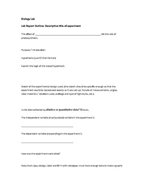 Image result for Lab Report Introduction Outline