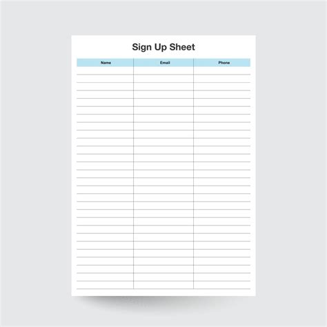 Image result for Sign Up Template Example