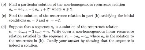 Image result for Non-Homogeneous Recurrence Relation Examples