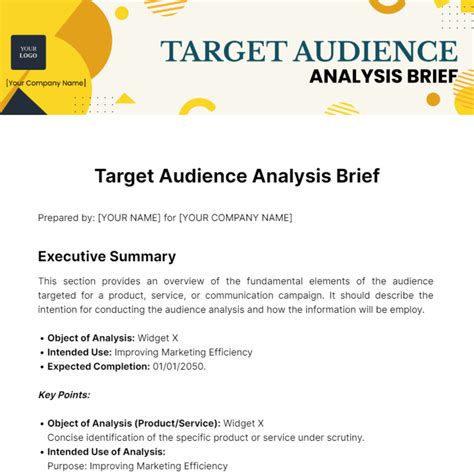 Free Target Audience Analysis Brief Template to Edit Online