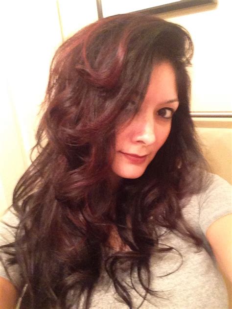 Dark hair w/ deep red highlights | Dark hair, Hair, Long hair styles