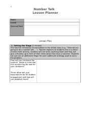 Image result for Number Talk Planner Examples