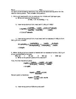 Image result for Stoichiometry Example Word Problems