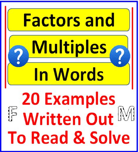 Image result for Multiples and Factors Word Problems
