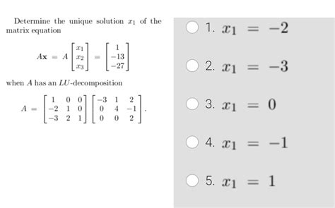 Image result for Unique Solution Matrix Example