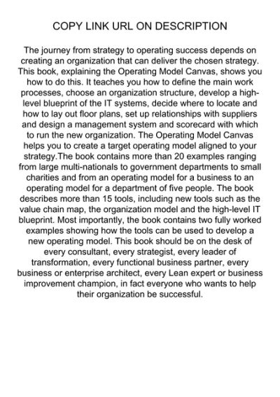 Image result for Operating Model Canvas PDF