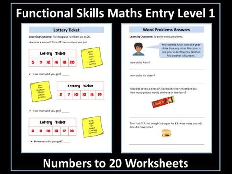 Image result for Functional Maths Entry Level 1 Work Sheets