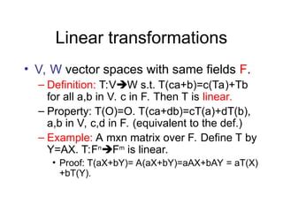 Image result for Linear Transforms
