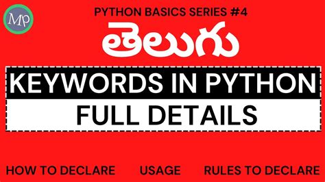 Image result for Python Key Words and Identifiers Telugu