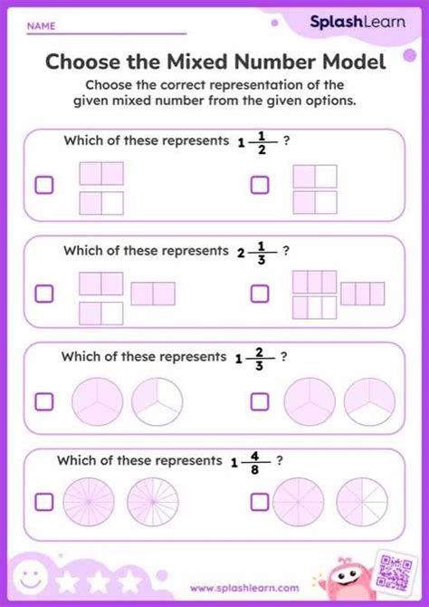Image result for Mixed Numbers. Area Models Worksheets Using Circle S