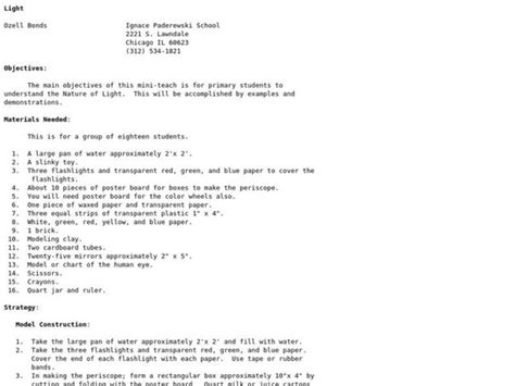 Image result for Light Lesson