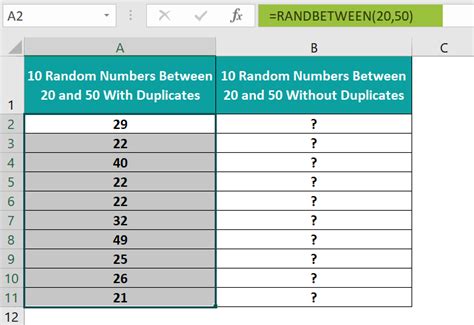 Image result for Excel Randbetween Two Numbers