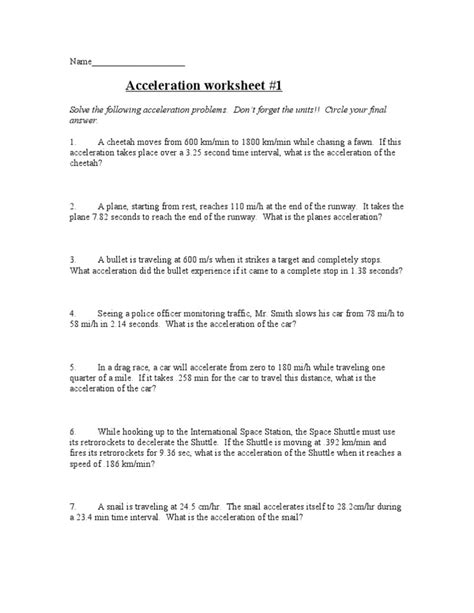 Image result for Acceleration Problems