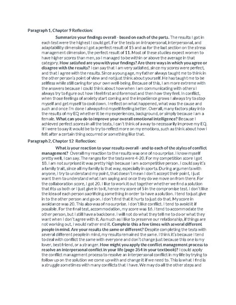 Image result for Example of Reflection Every Chapter