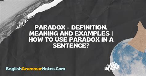 Image result for Paradox Examples Sentences