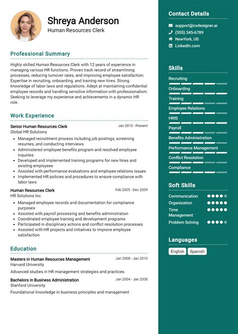 Image result for Human Resource Sample Resume Examples