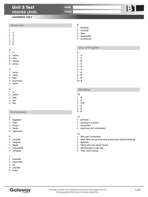 Image result for Unit 3 Test Answer Key