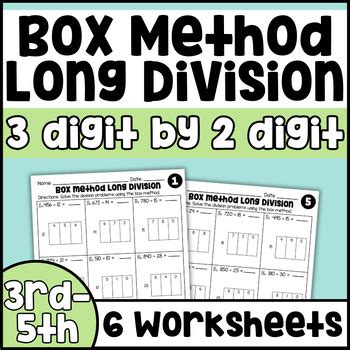 Image result for Box Method Division Worksheets PDF