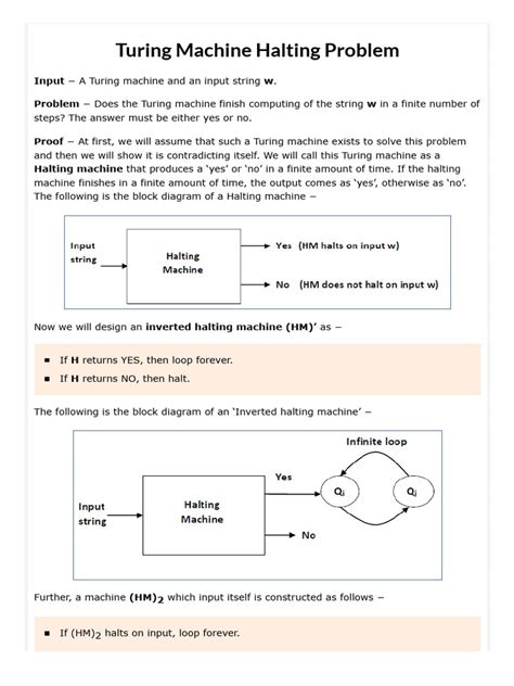 Turing Machine Halting Problem | PDF