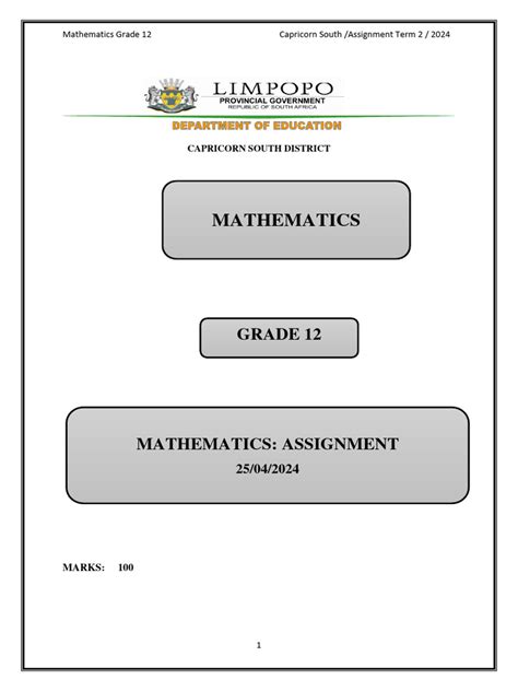 Image result for Grade 12 Maths Assignment