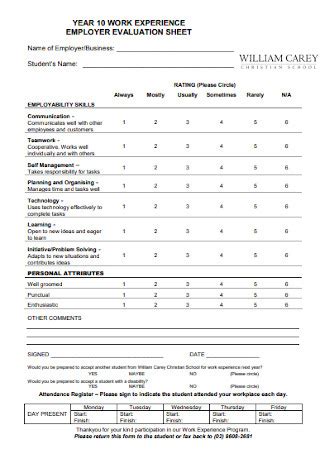 Image result for Work Experience Timetable Sample